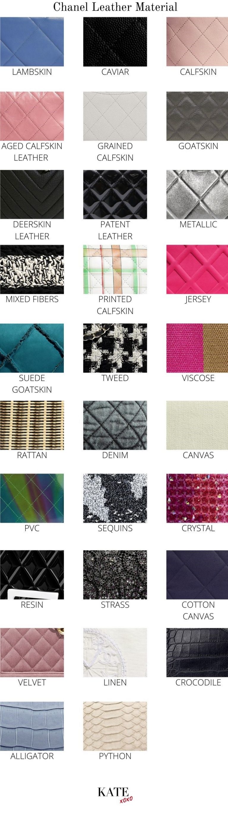 Chanel Leather Material หนังแต่ละชนิดของชาแนล - KATE💋 STYLE