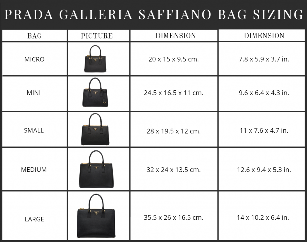 Size of Prada Galleria Saffiano - KATE💋 STYLE