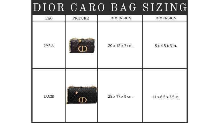 Dior Size Guide - แนะนำการเลือกขนาดกระเป๋า - KATE💋 STYLE