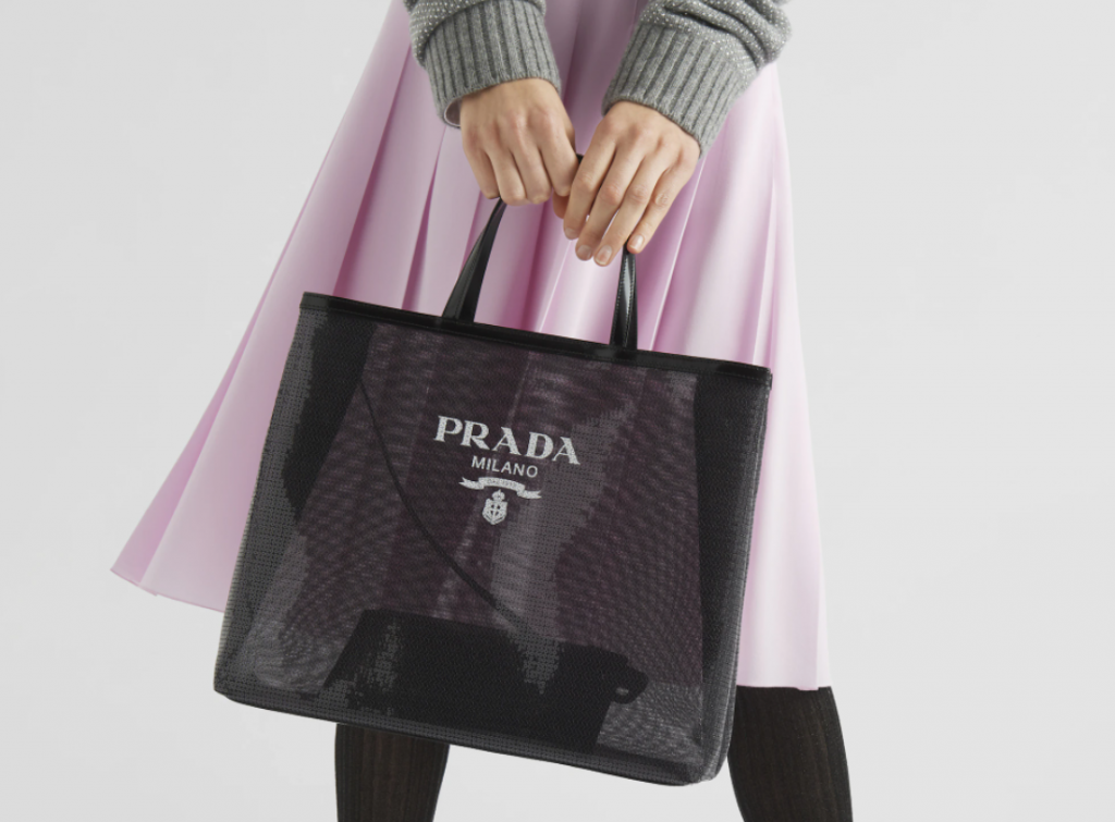 Prada Sequined Mesh Tote Bag - Anatomy of Bag - KATE💋 STYLE